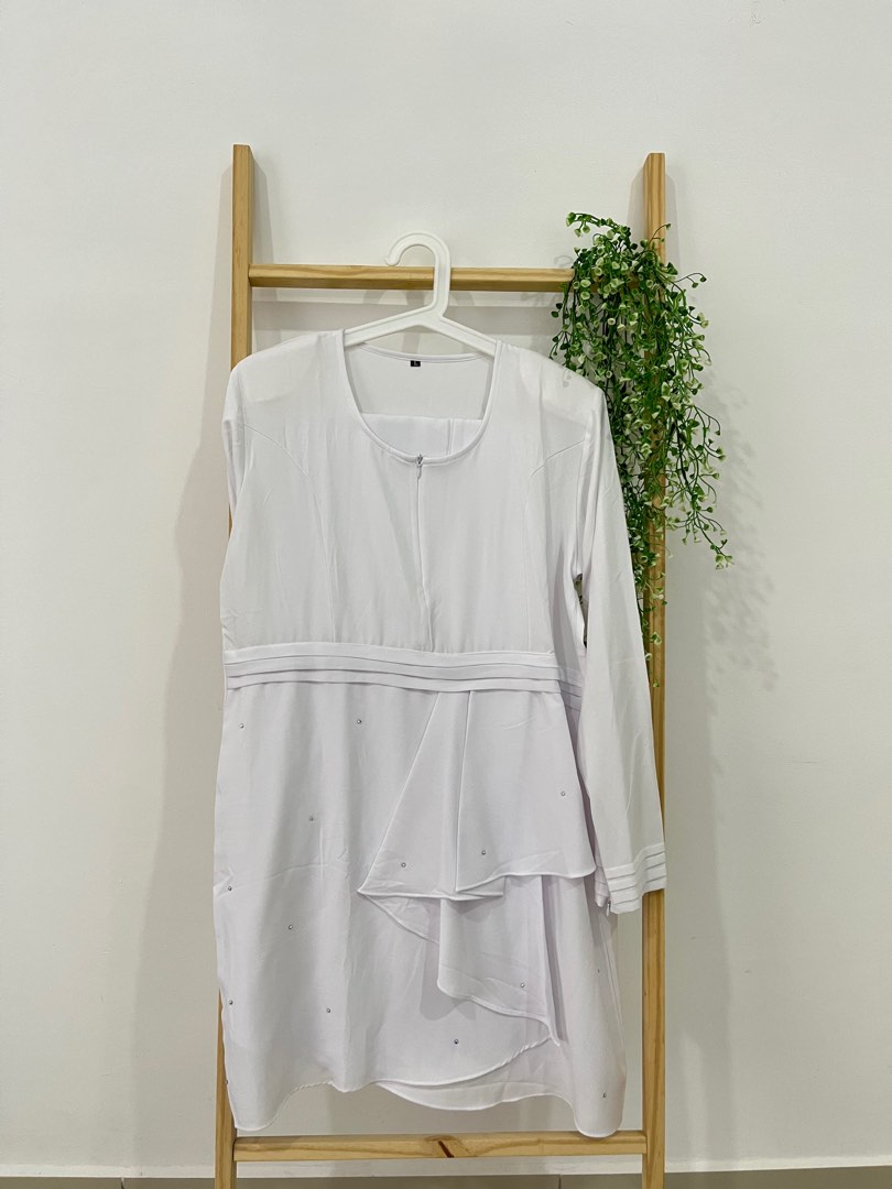 NEW Quenella RTW Kurung Amanda in White Baju raya, Women's Fashion ...