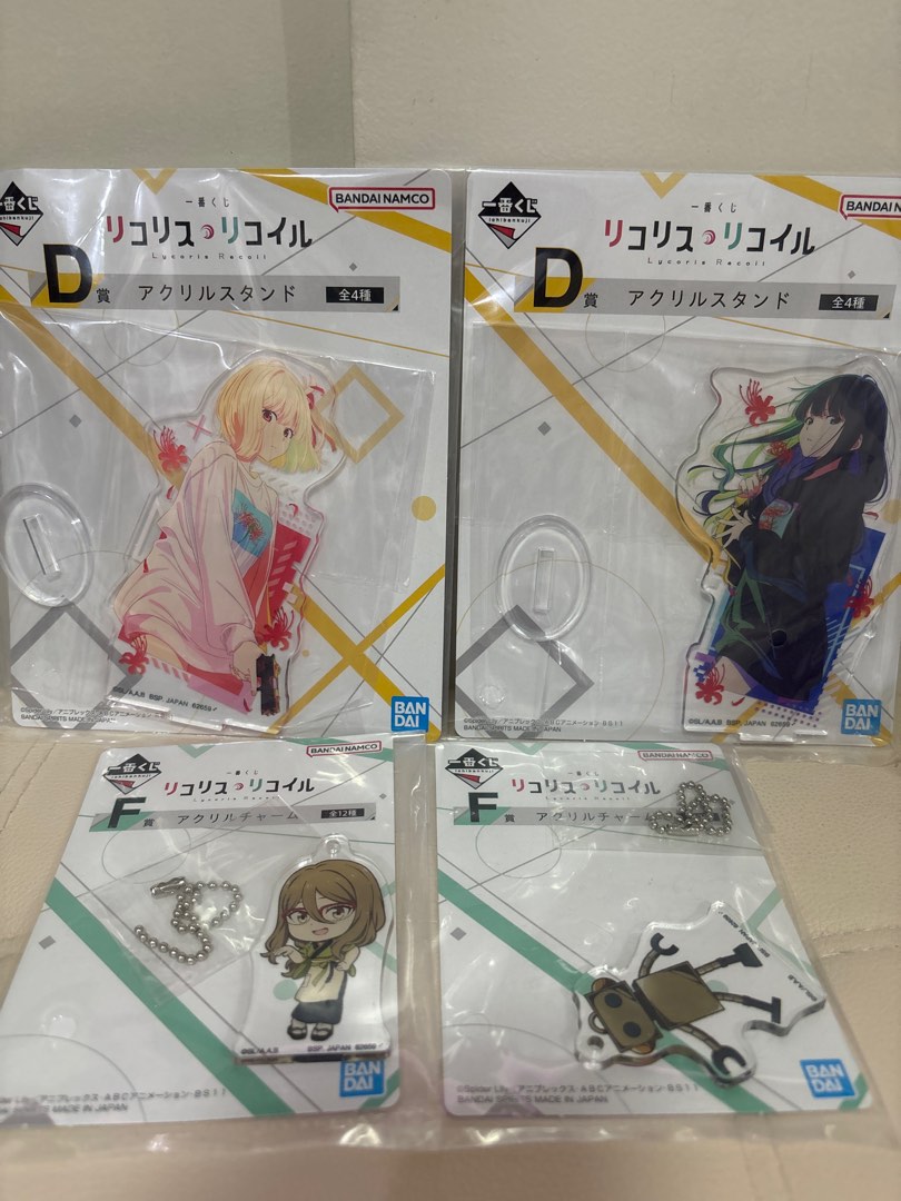 Official Lycoris Recoil Acrylic Merch Set of 4, Hobbies & Toys, Toys ...
