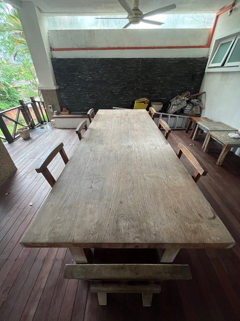 (Original Kayu Jati) Patio Outdoor Dining Table, Furniture & Home ...