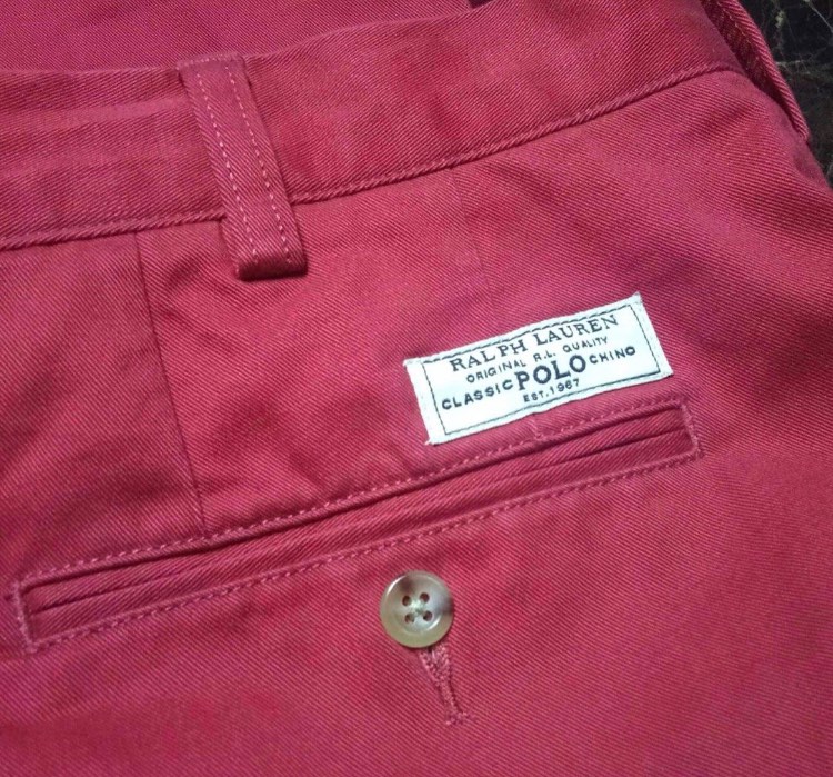 POLO RALPH LAUREN RED CHINOS LONG PANTS SAIZ 36, Men's Fashion, Bottoms, Chinos on Carousell