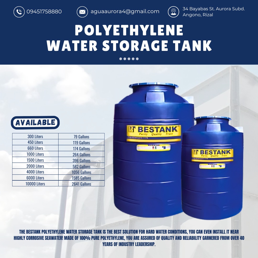 POLYETHYLENE WATER STORAGE TANK, Furniture & Home Living, Kitchenware ...