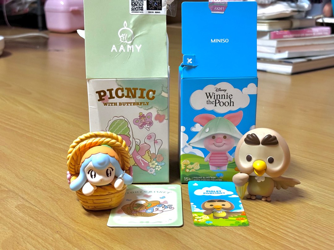 Popmart AAMY Picnic with Butterfly and Disney Miniso Blindbox, Hobbies ...
