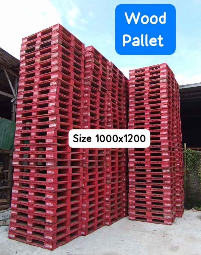 red heavy duty wood pallet, Furniture & Home Living, Outdoor Furniture ...