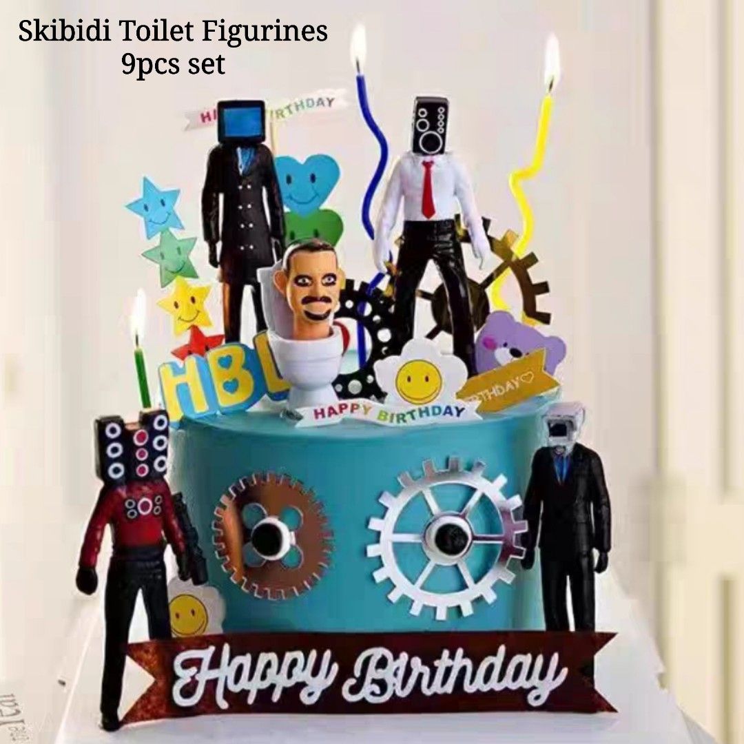 Skibidi Toilet Figurines Cake Topper, Furniture & Home Living ...