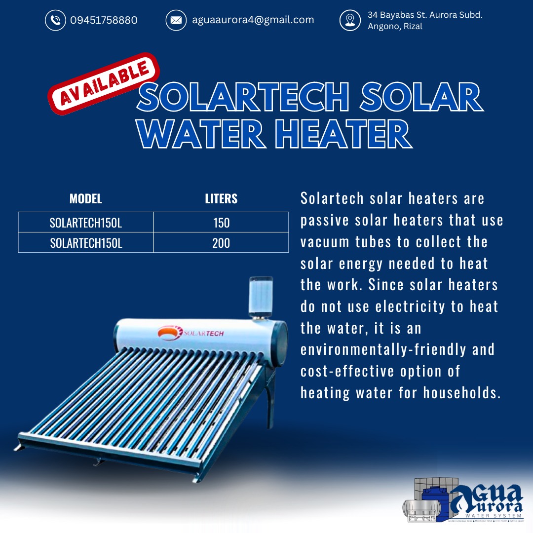 SOLARTECH SOLAR WATER HEATER, TV & Home Appliances, Water Heater & Instant Showers on Carousell