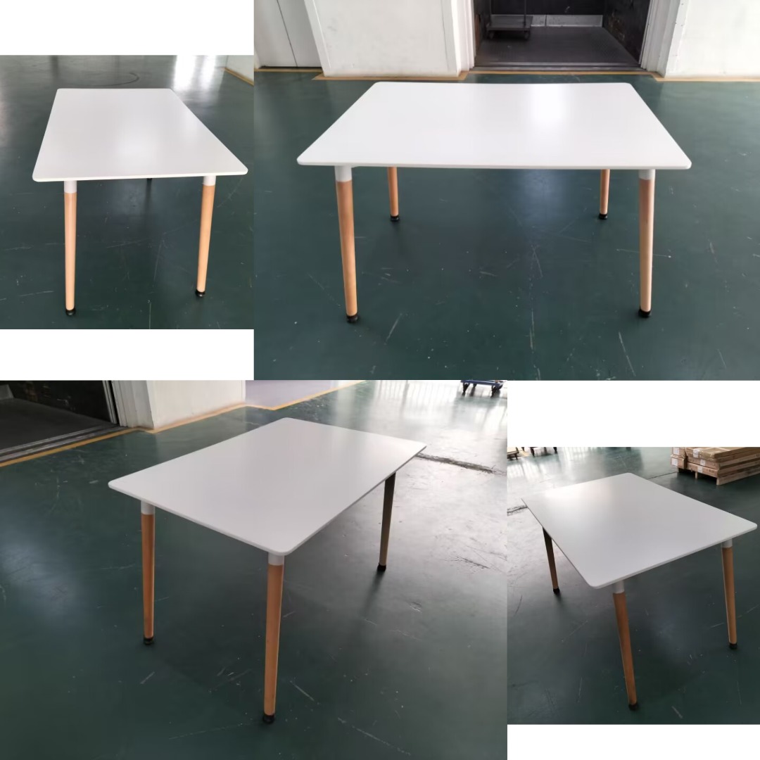 TET 002 Eames Table Solid Wood Leg Rectangular used Dining Table ...