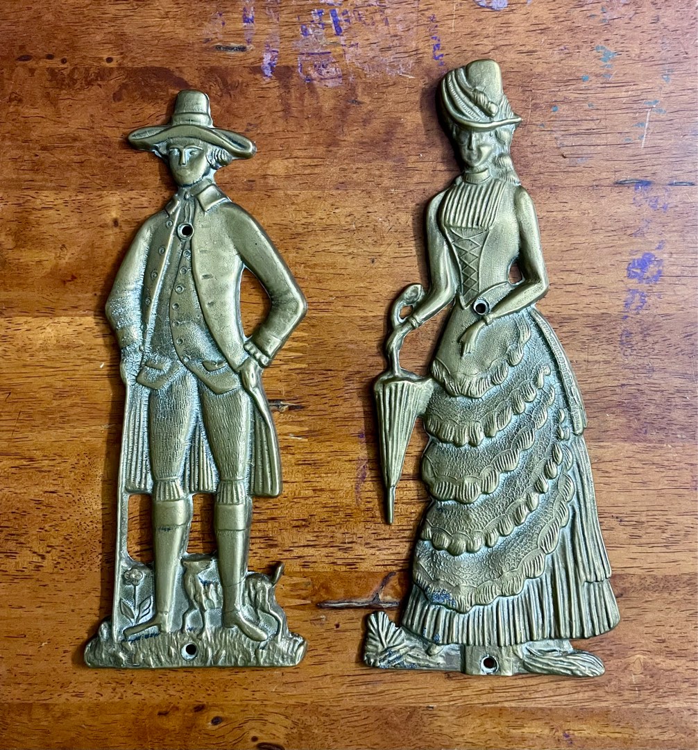 Vintage English Pair Solid Brass Victorian Style For Ladies / Gents ...
