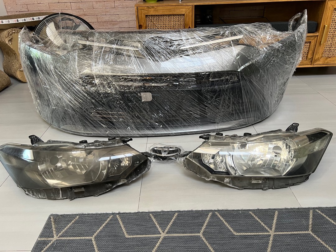 Vios Gen 3 front bumper with logo and headlight, Car Parts ...