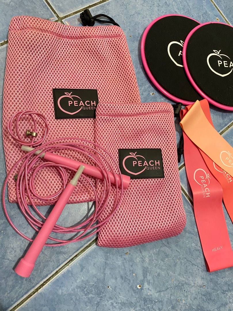 PEACH QUEEN Work out set (bands, jump rope, core sliders), Everything ...