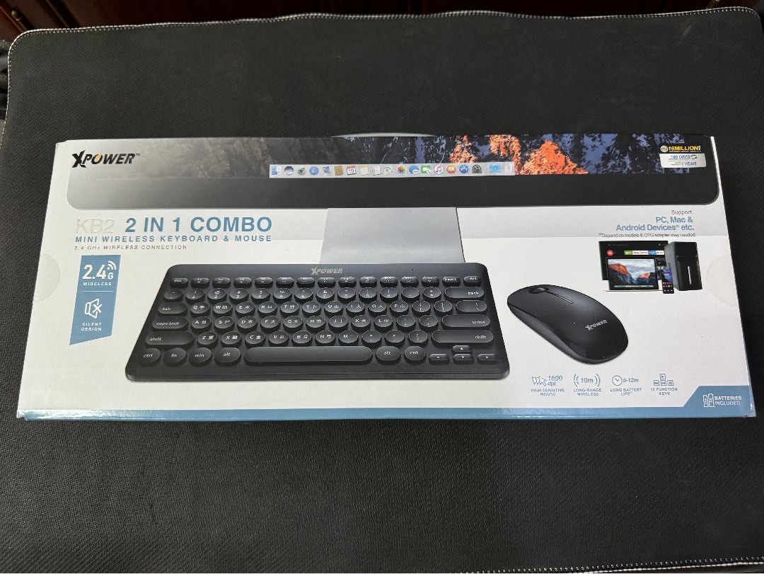 X power keyboard kb2 2 on 1 combo mini wireless 藍牙鍵盤+ 滑鼠, 電腦＆科技, 電腦周邊及 ...
