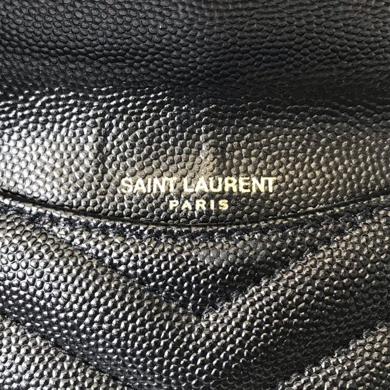 YSL Caviar Leather Black and Gold Hardware Card Case, Luxury, Bags ...