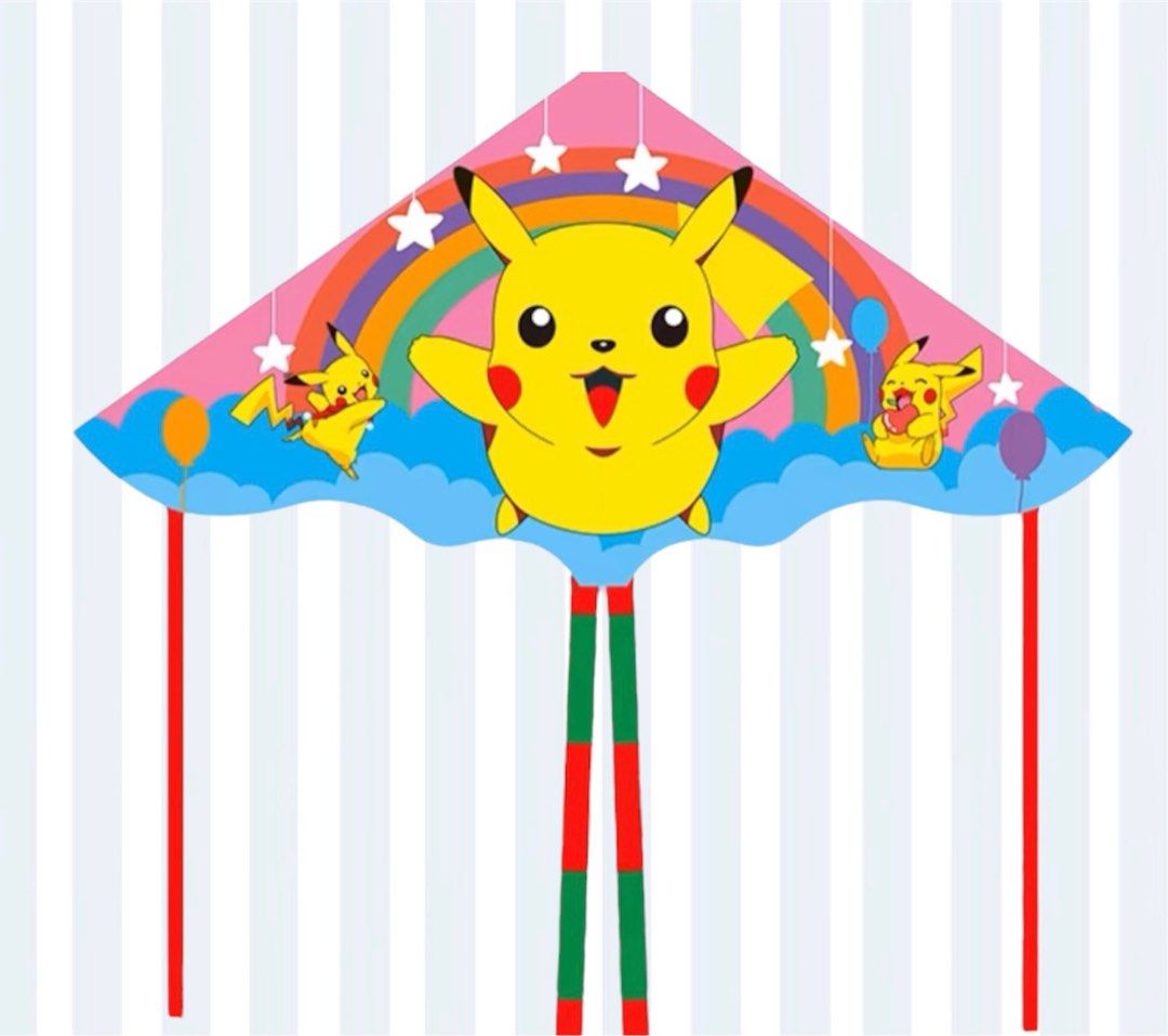 1.2m Rainbow Pikachu Flying Kite, Hobbies & Toys, Toys & Games on Carousell