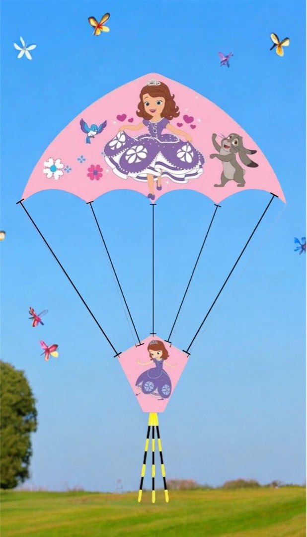 1.5m Pink Sofia Parachute Kite, Hobbies & Toys, Toys & Games on Carousell