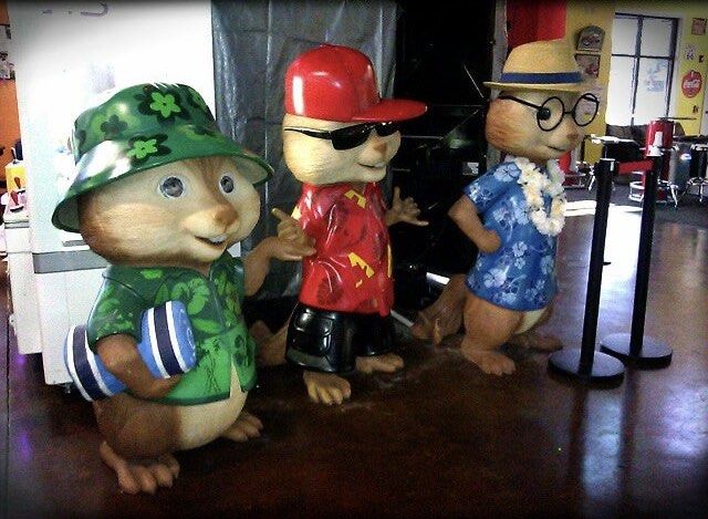 165cm Life Size Alvin and the Chipmunks Statue Cartoon Theodore Simon ...