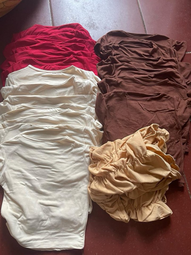 17 pcs Basic Double lining top women ₱37 each, Women's Fashion, Tops ...