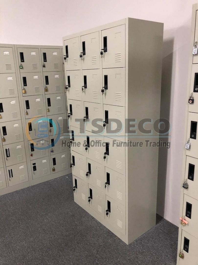 18 DOOR STEEL LOCKER OFFICE PARTITION FURNITURE STEEL LOCKERS ...
