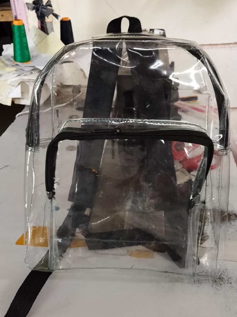 1pc Transparent PVC Clear Vinyl Backpack Shopping Travel School Office ...