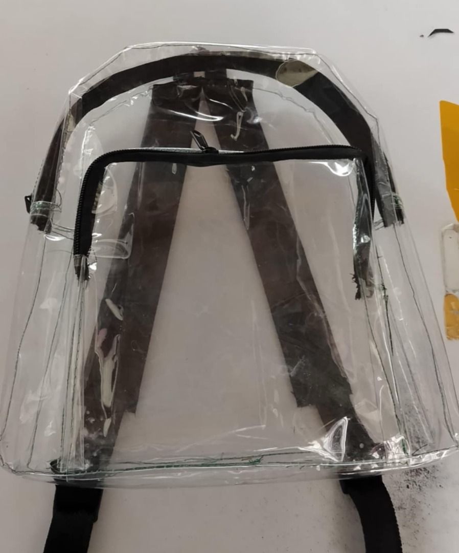 1pc Transparent PVC Clear Vinyl Backpack Shopping Travel School Office ...