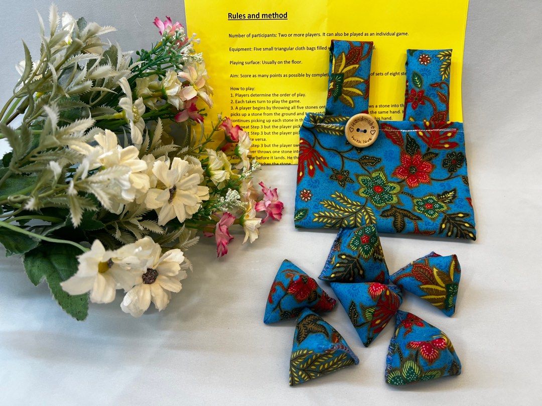 5 Five stones Game with extra stone, carrier and instruction sheet ...