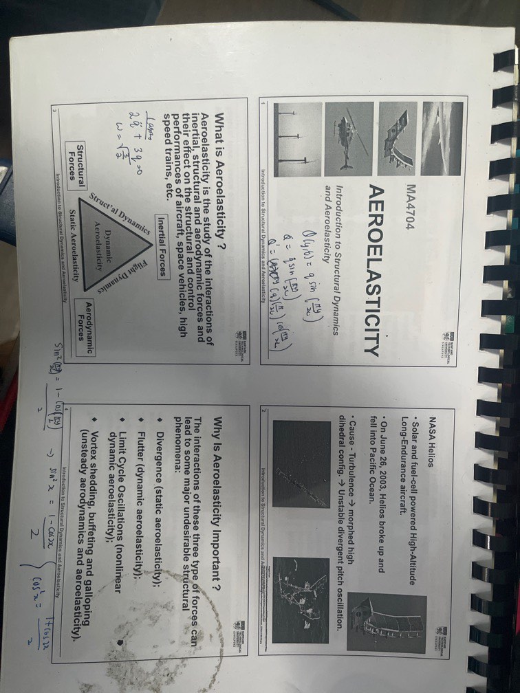 Aeroelast NTU notes ma4704, Hobbies & Toys, Books & Magazines ...