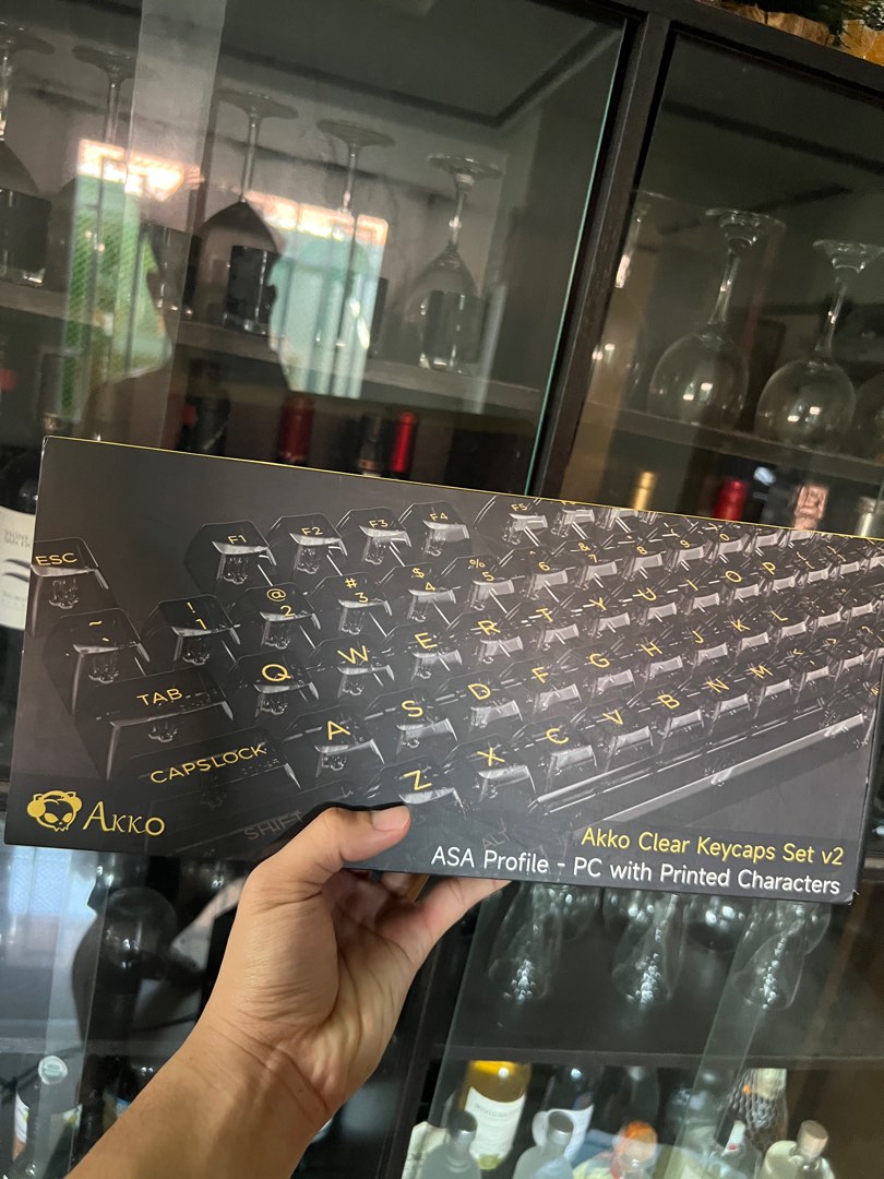 AKKO keyboard keycap set . gold on black clear caps, Computers & Tech ...