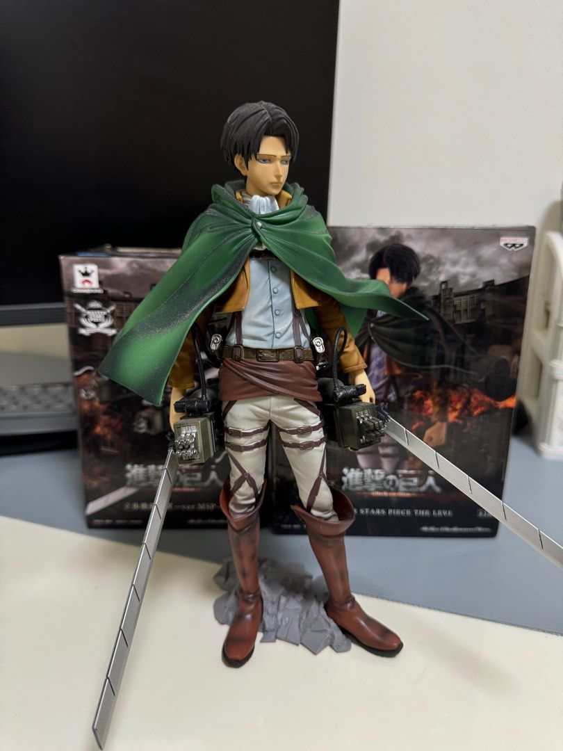 aot attack on titan master stars piece levi ackerman figure & ODM gear ...