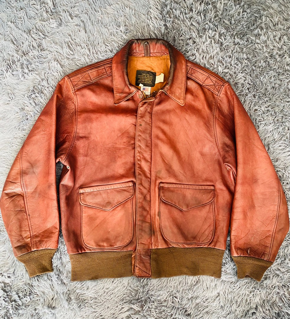 Vintage Avirex Type A-2 Goatskin Flight Leather Jacket, Men's Fashion, Coats, Jackets and ...