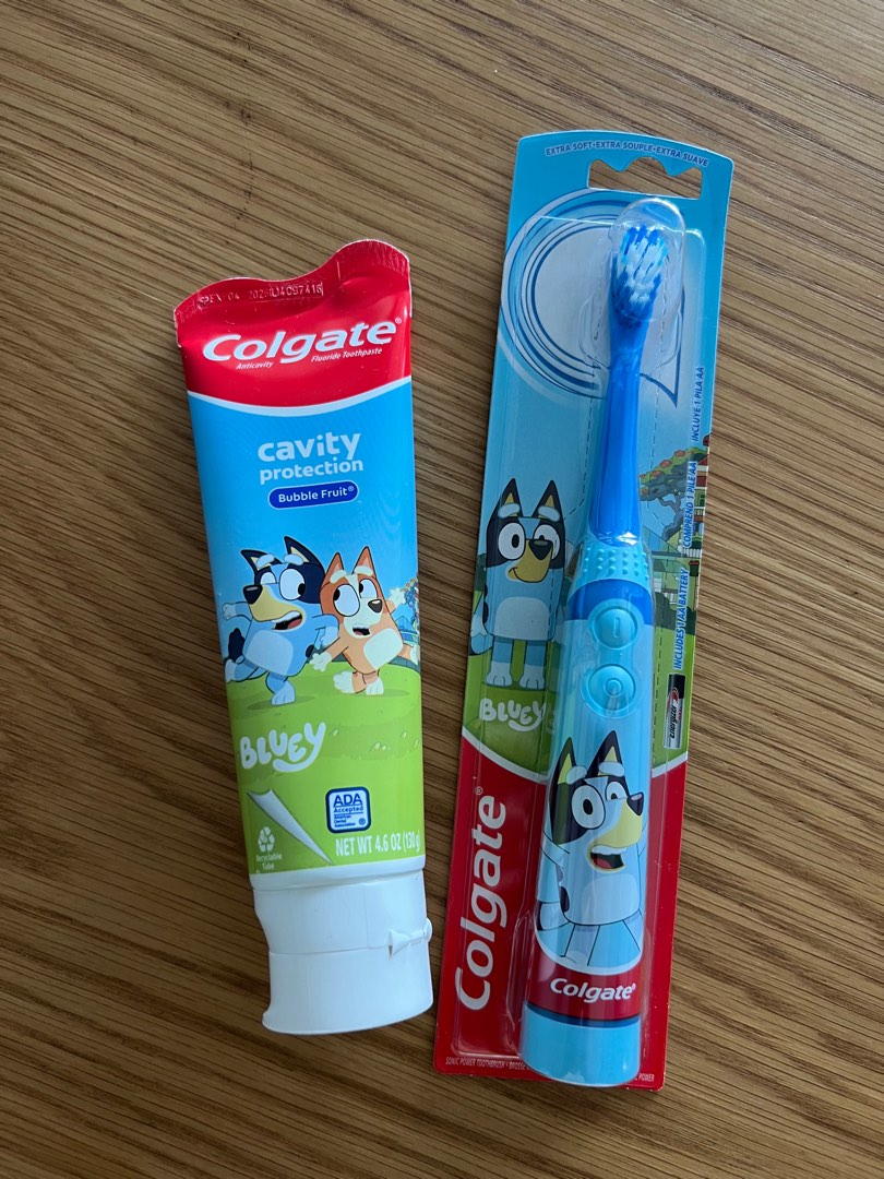 Bluey Electric Toothbrush & Bluey Toothpaste, Babies & Kids, Babies ...