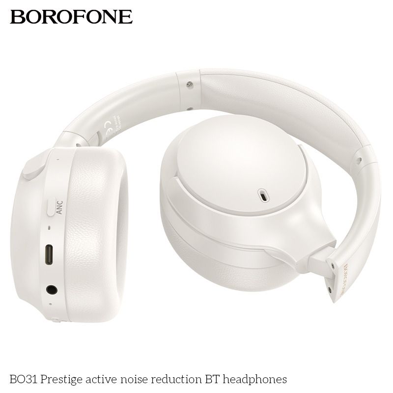 Borofone BO31 ANC Adaptive Stereo Wireless Headphones BT Headset Foldable Headphone with Mic ...