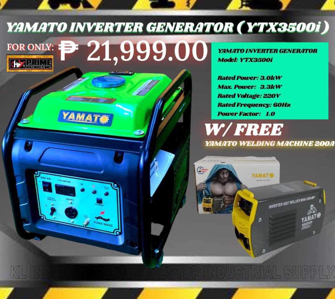 BUNDLE PROMO YAMATO INVERTER GASOLINE GENERATOR WITH FREE WELDING ...