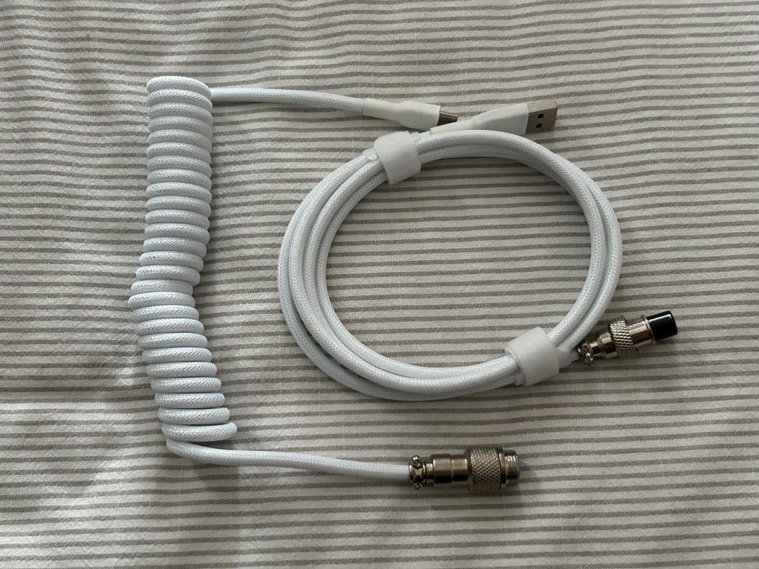 Coiled cable (white), Computers & Tech, Parts & Accessories, Cables ...