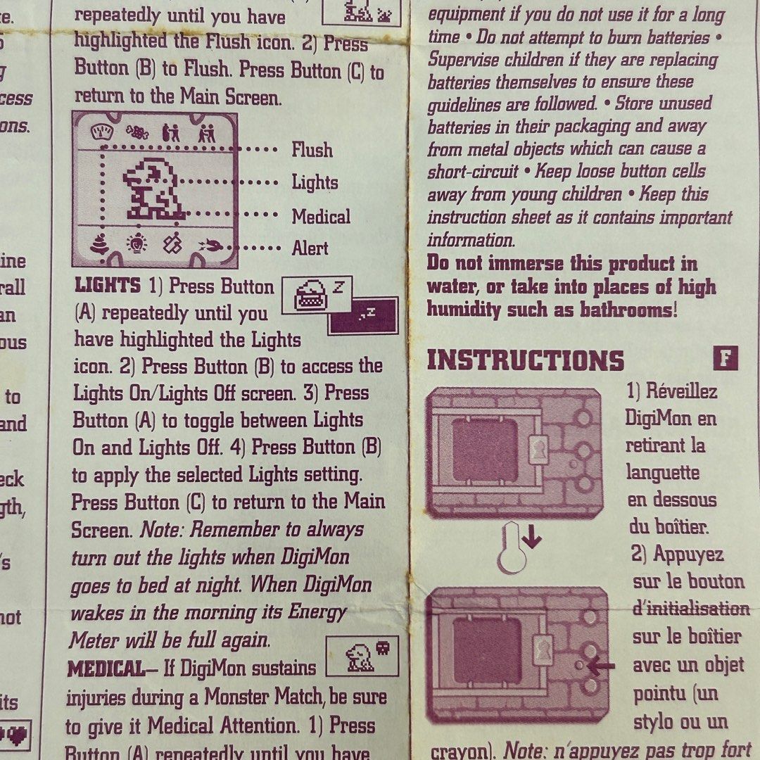 Digimon v1 manual book 1997 vpet digivice bandai, Hobbies & Toys ...