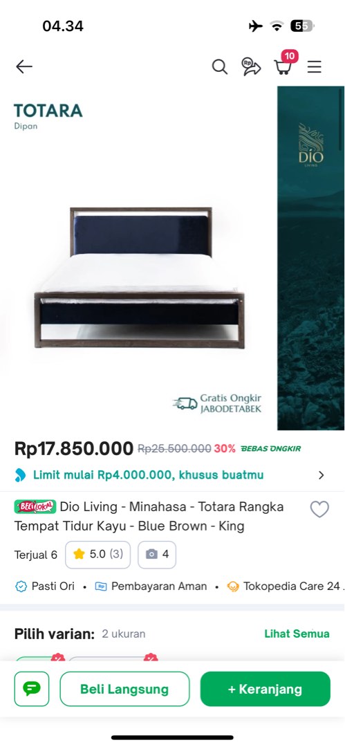 Dio Living - Minahasa Dipan Rangka Tempat Tidur Kayu King, Perabotan ...