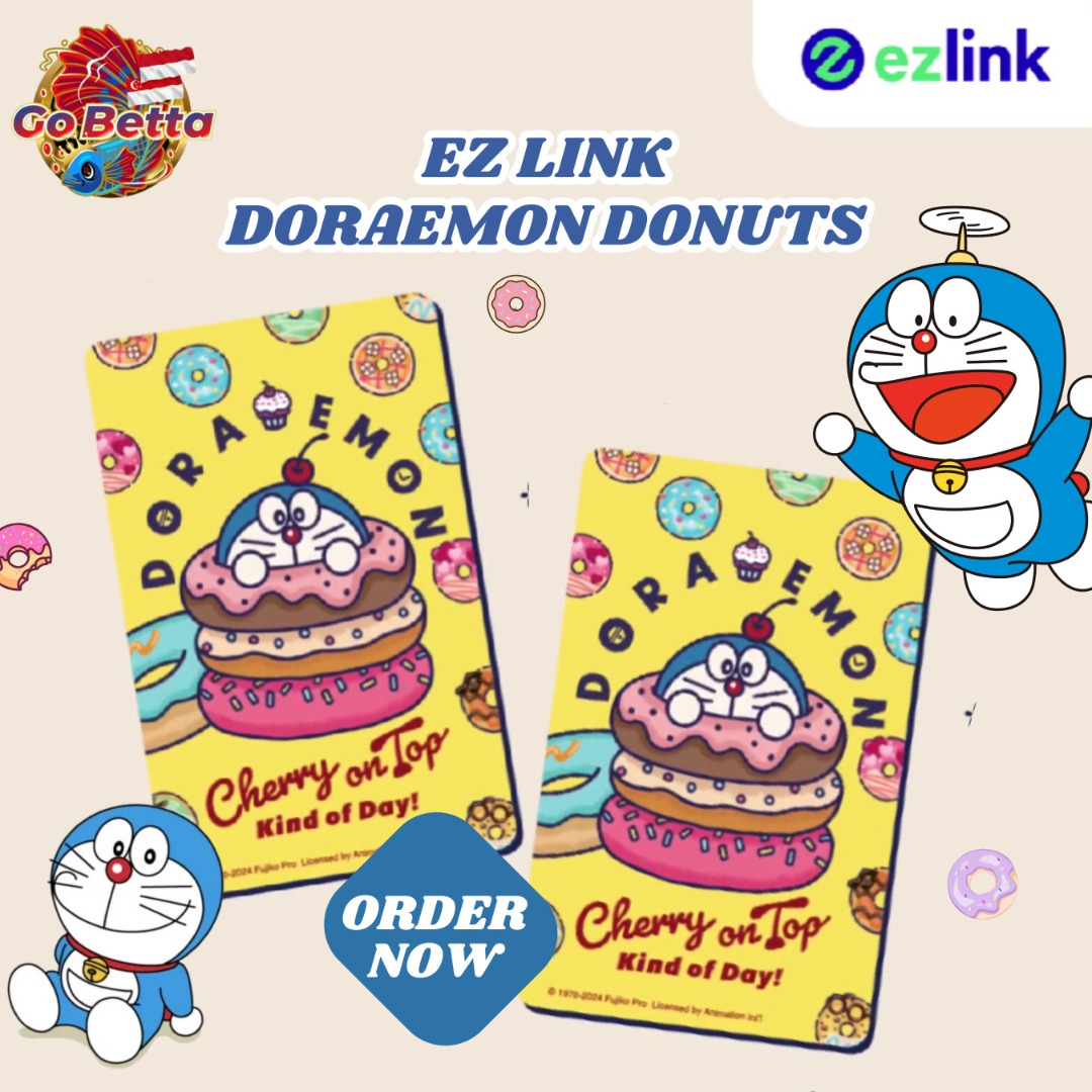 Doraemon SimplyGo EZ-Link Card MRT Bus Ez Link Cards Doraemon Donut ...