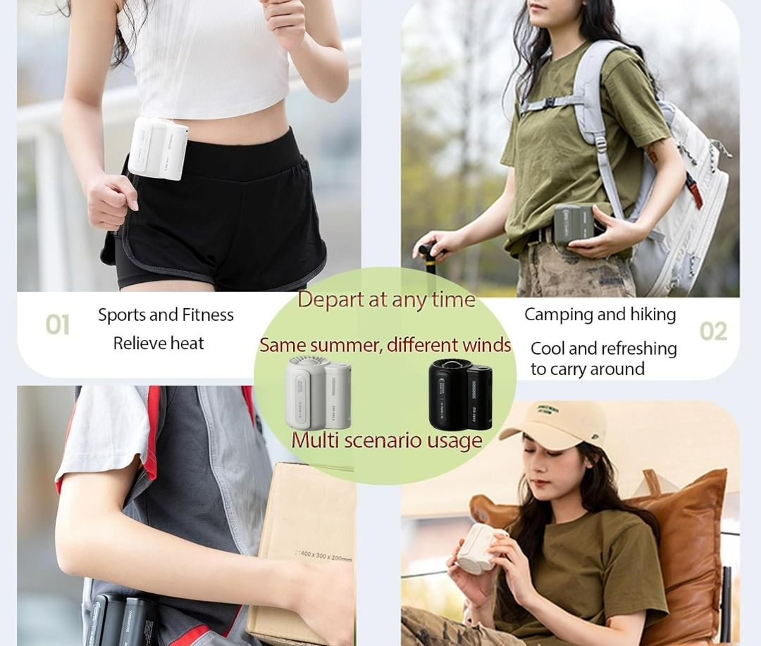 F013 Portable Waist Clip Fan Handheld Fan Mini Fan Powerful Small ...