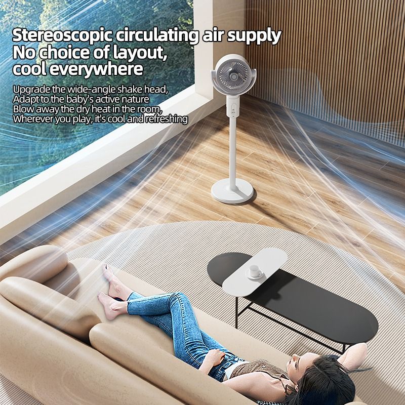 F1 Floor Standing Circulation Fan Portable Rechargeable Fan w/ Strong ...