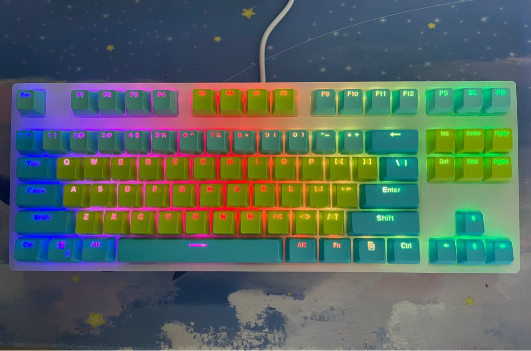 Fresh Lime RGB Custom Gaming Mechanical Keyboard | 87 keys | Red Switch ...