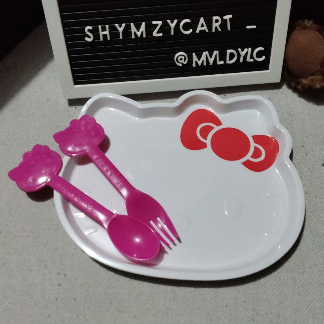 hello kitty x Jollibee plate set, Furniture & Home Living, Kitchenware ...