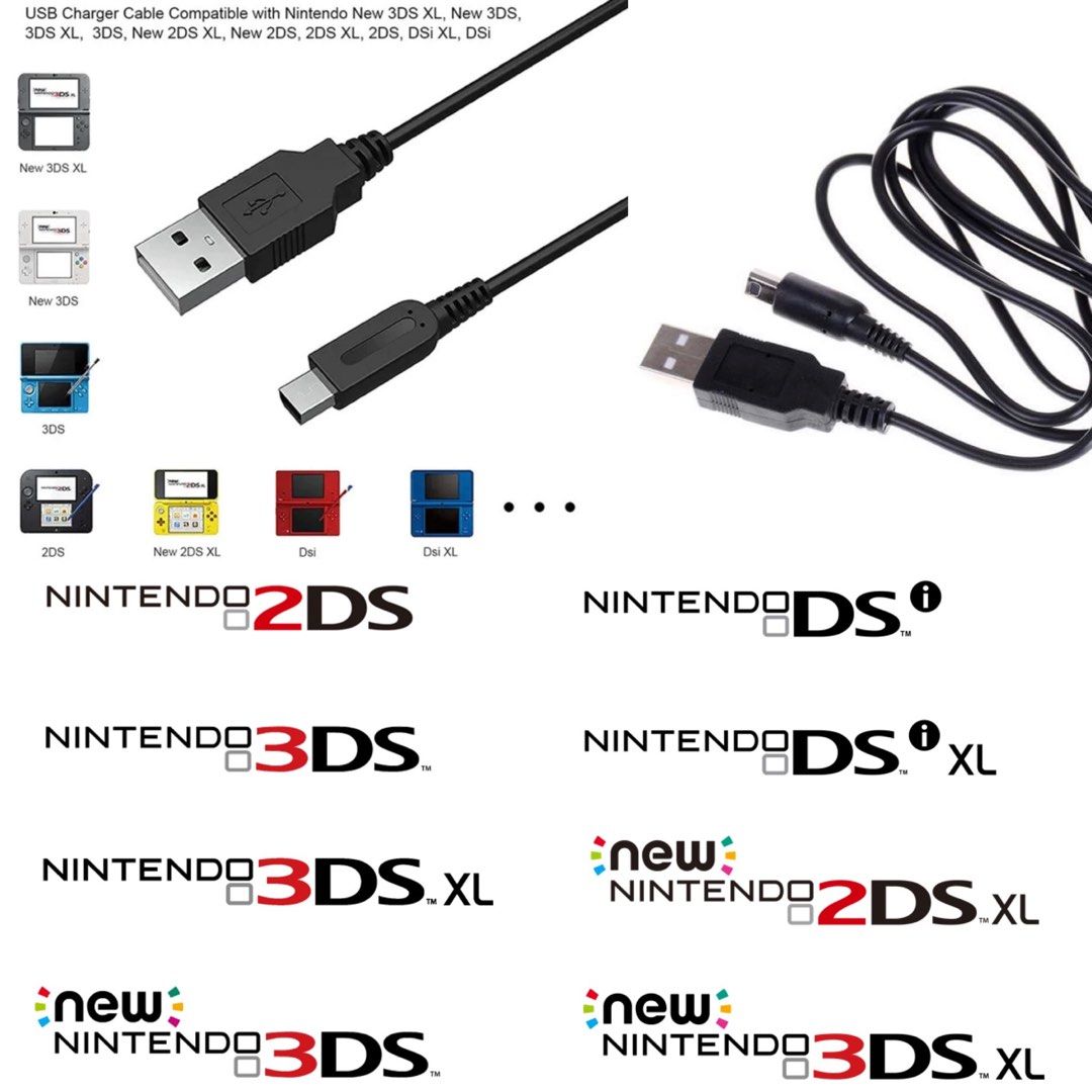 [IN STOCK] 3DS 2DS USB Charging Cable 🔌 |For all 3DS 2DS N3DS XL LL ...