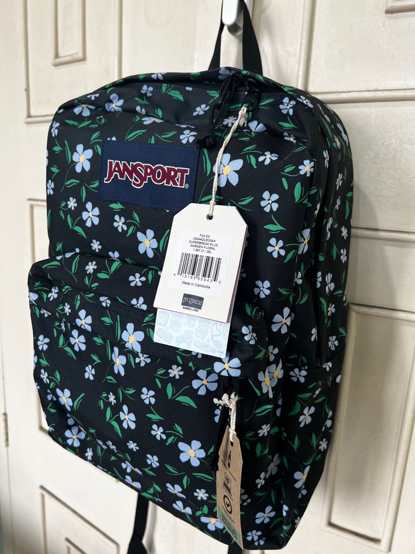 Jansport Superbreak Plus Backpack - Garden Floral, Women's Fashion ...