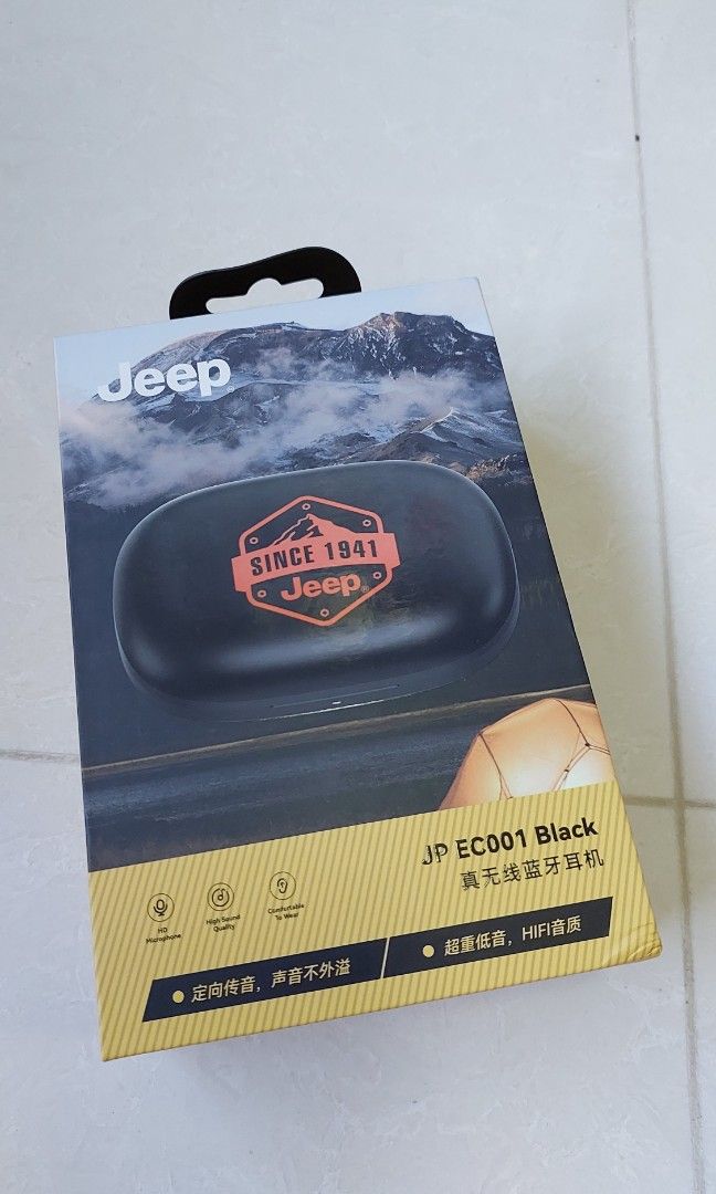 Jeep JP EC001 Black open ear earphone, Audio, Earphones on Carousell
