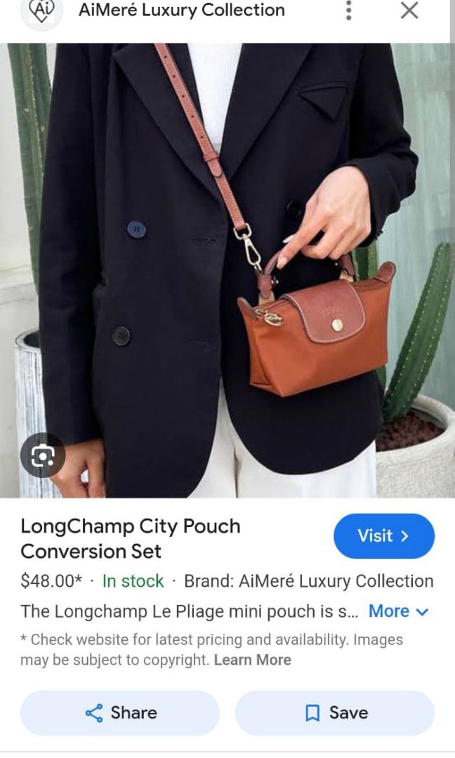 longchamp pliage kulit asli, Fesyen Wanita, Tas & Dompet di Carousell