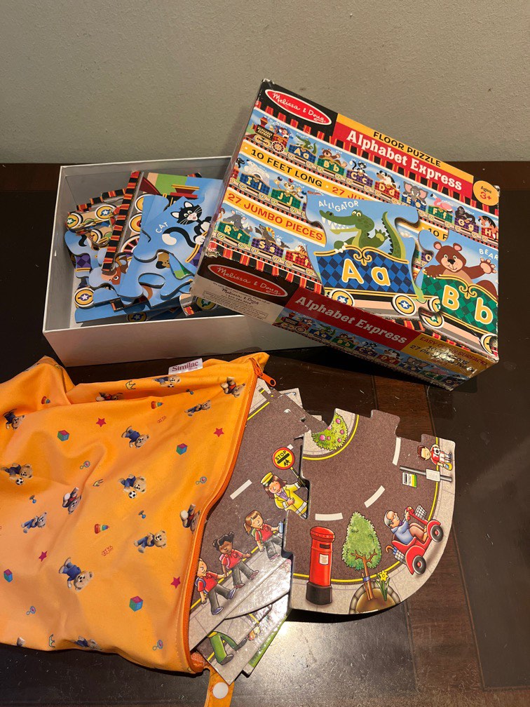 2 puzzles including Melissa & Doug Alphabet Express Floor Puzzle ...