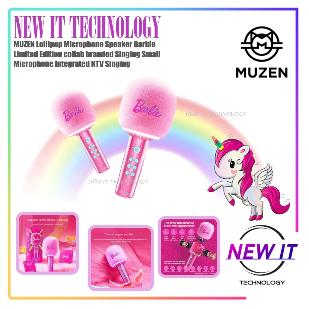 MUZEN Lollipop Microphone Speaker Barbie Limited Edition collab branded ...