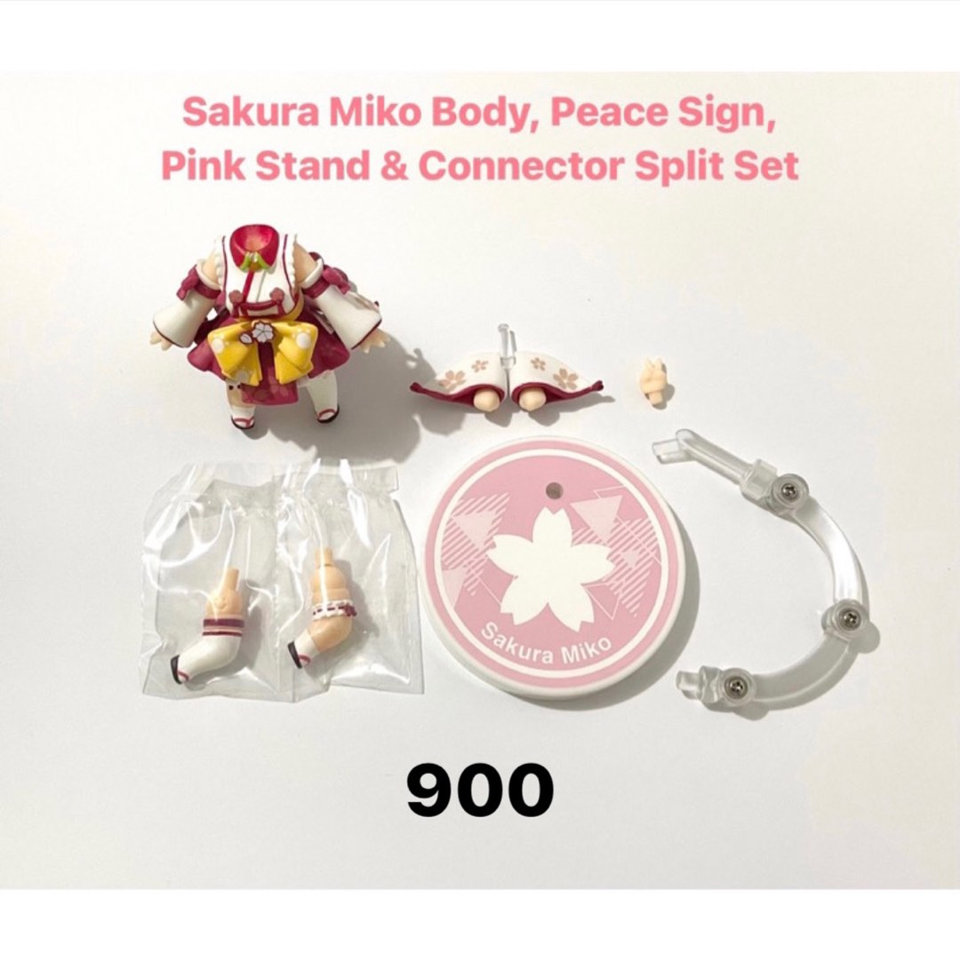 Nendoroid Sakura Miko Body, Peace Sign, Pink Stand & Connector Split ...