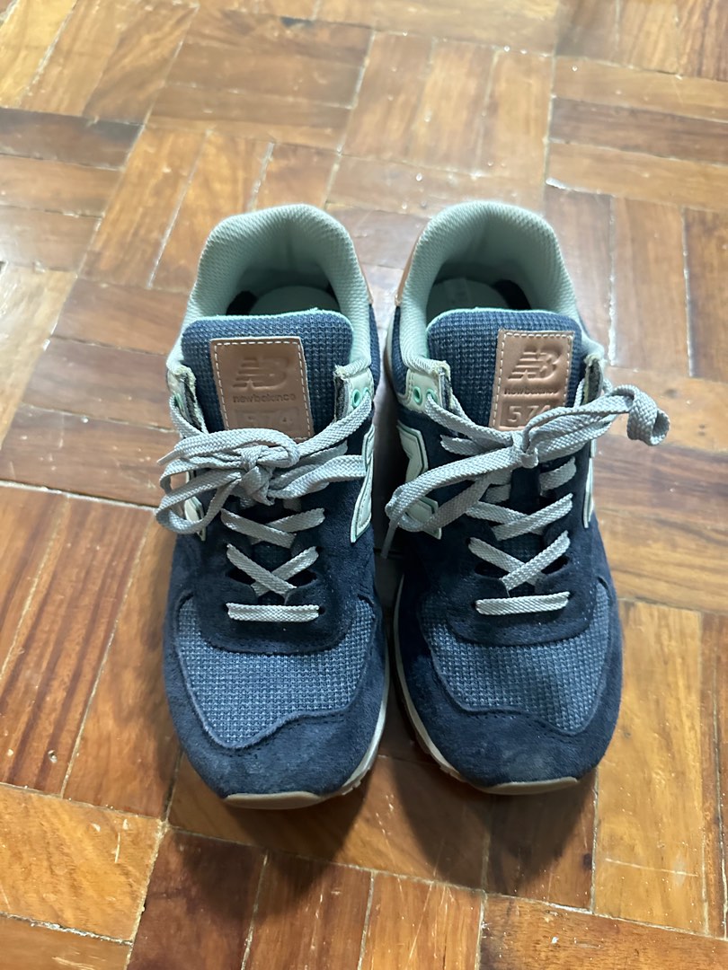 GENUINE NEW BALANCE 574 BCM NAVY & GREEN, Women's Fashion, Footwear ...