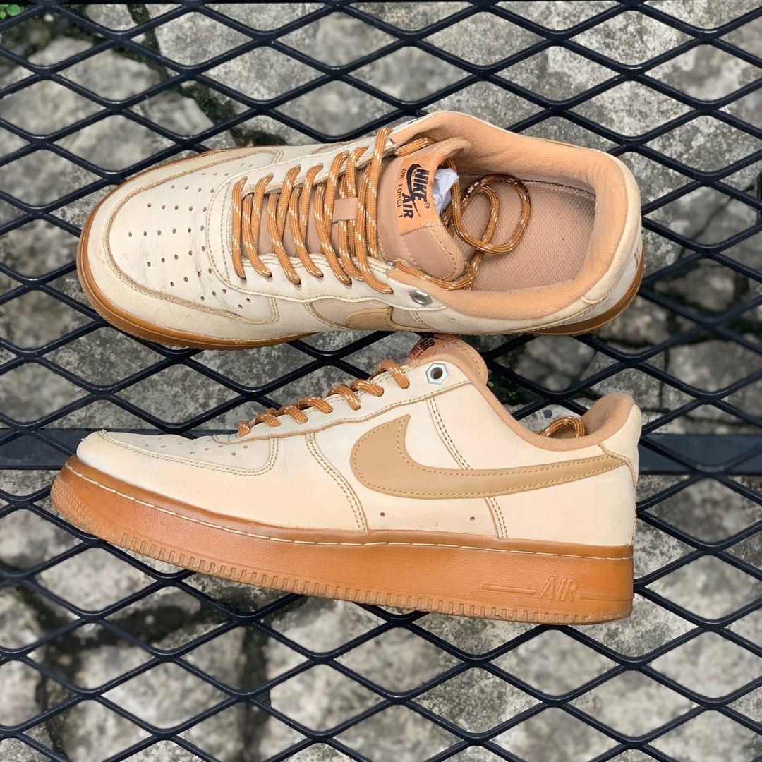 Nike Af1 Low 'Flax' Brown Wheat, Fesyen Pria, Sepatu , Sneakers di ...