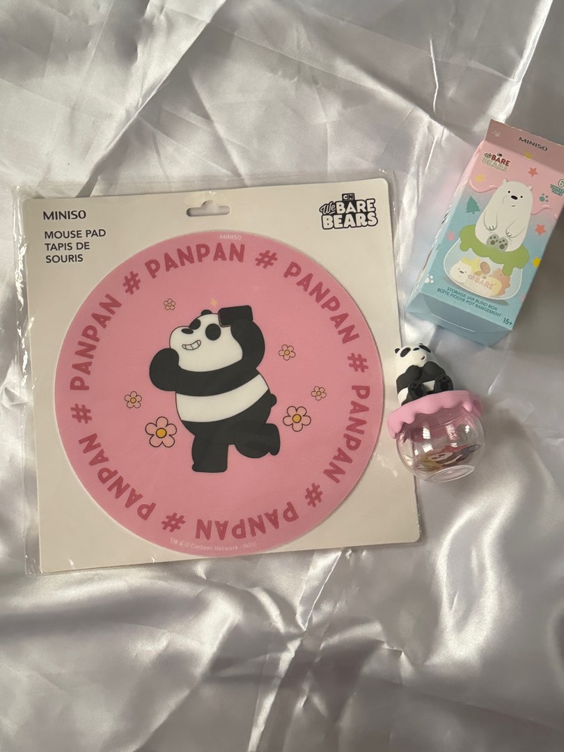 Original Miniso We Bare Bears Panda Mouse Pad & Storage Blind Box ...