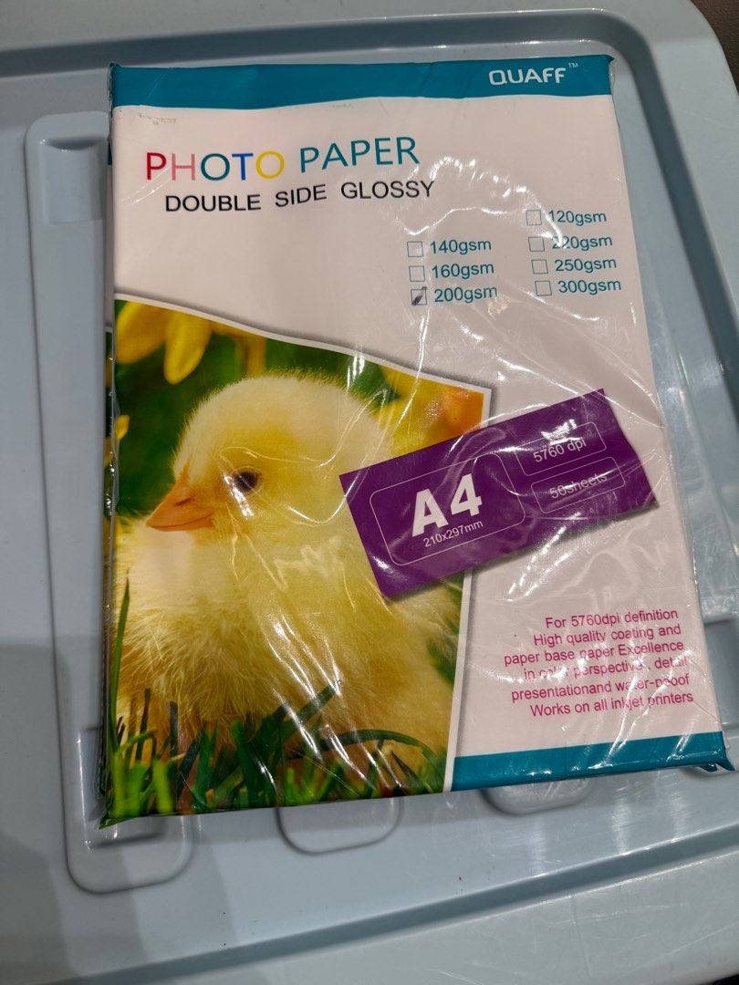 Quaff Photo Paper Double Side Glossy A4, Hobbies & Toys, Stationary ...