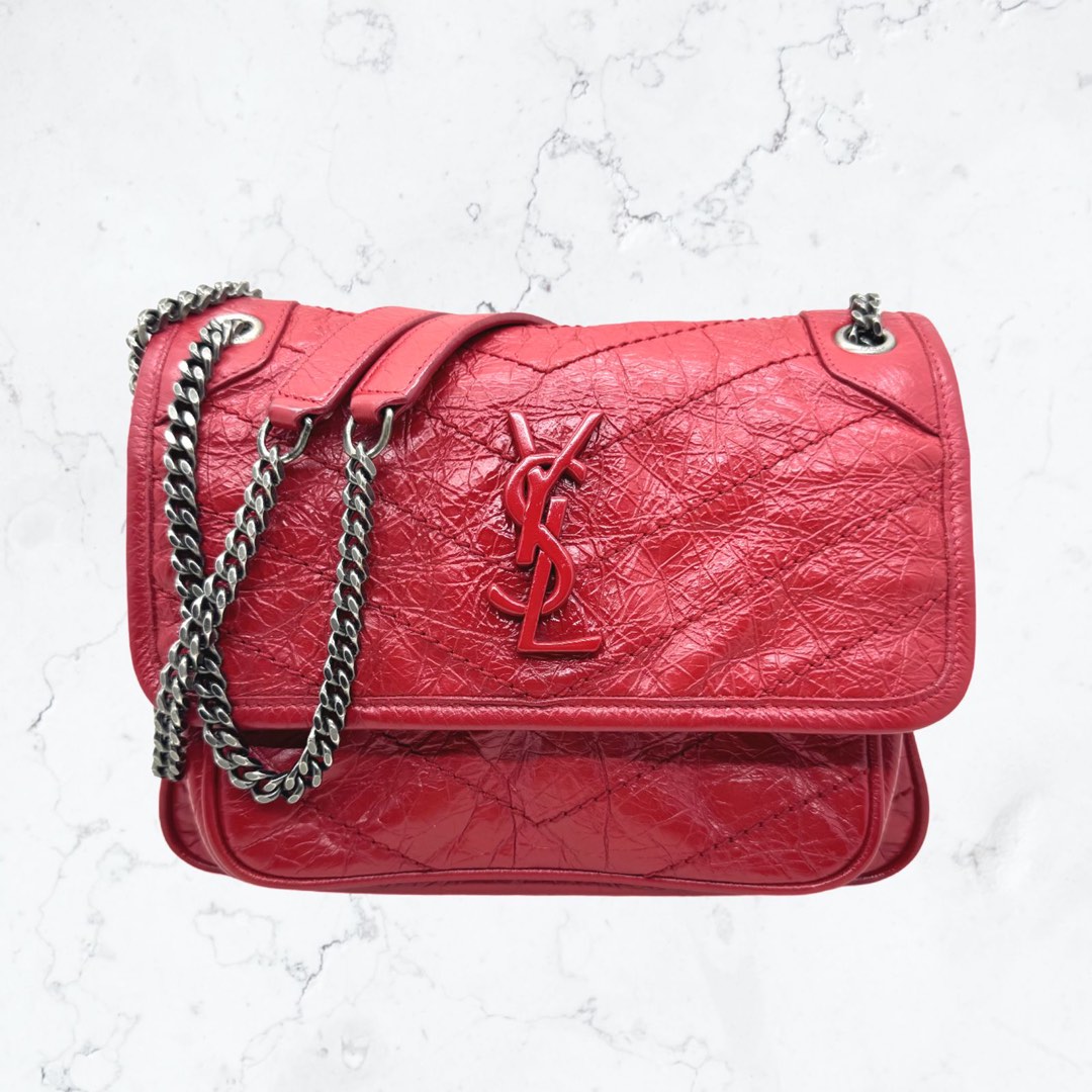 Ready !! YSL niki baby red 2018 (bag db replacement), Barang Mewah, Tas ...